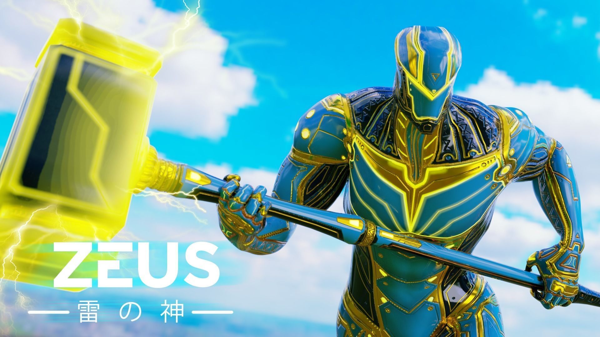 3D model LOW POLY ROBOT - ZEUS GOD OF SKY - THE TRINITY VR / AR / low ...