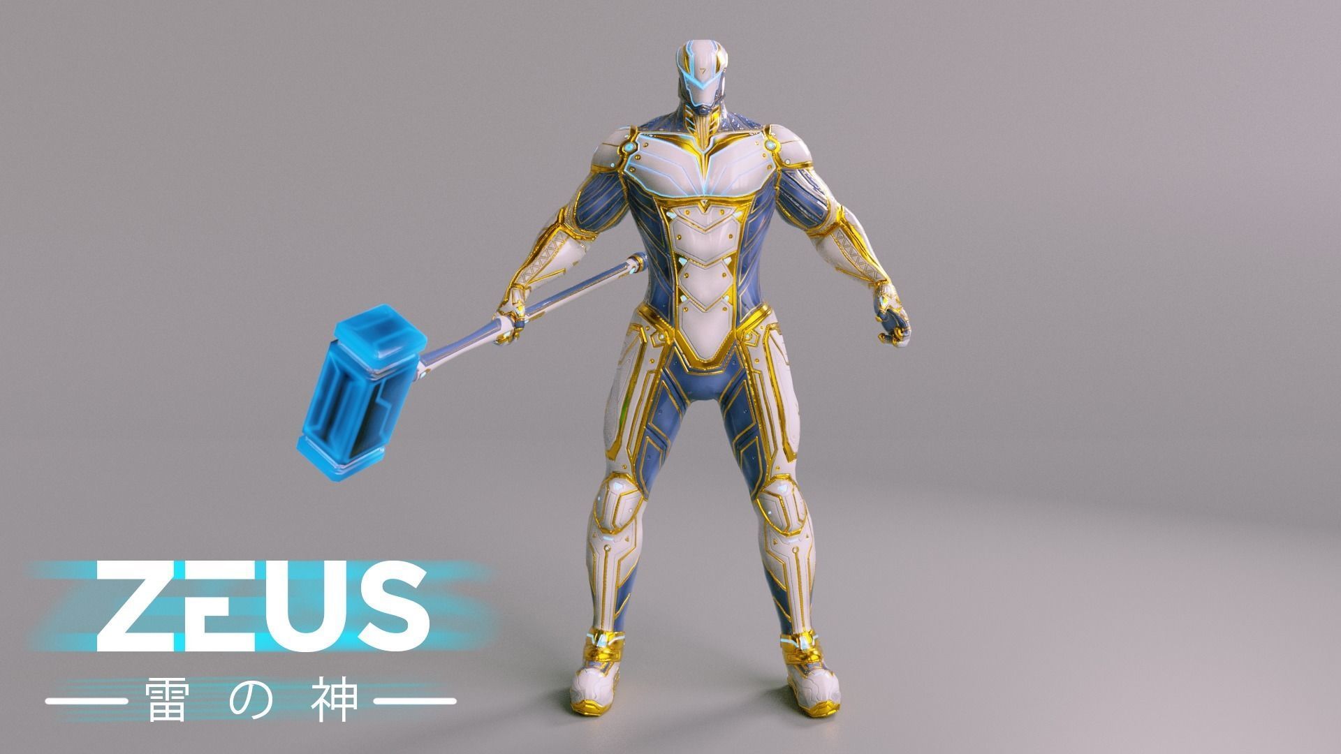 3D model LOW POLY ROBOT - ZEUS GOD OF SKY - THE TRINITY VR / AR / low ...