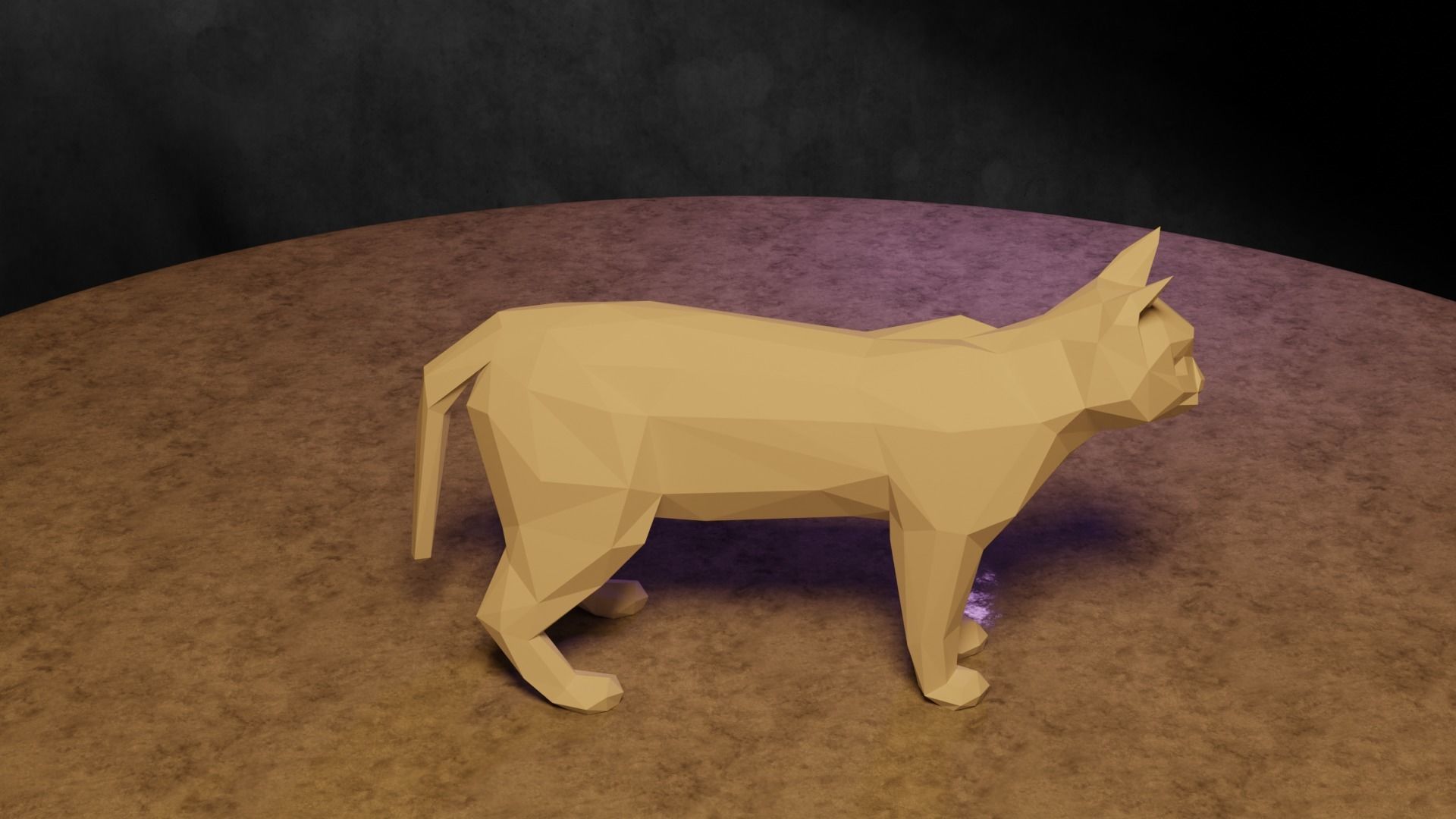 Polygonal cat 3D model 3D printable | CGTrader