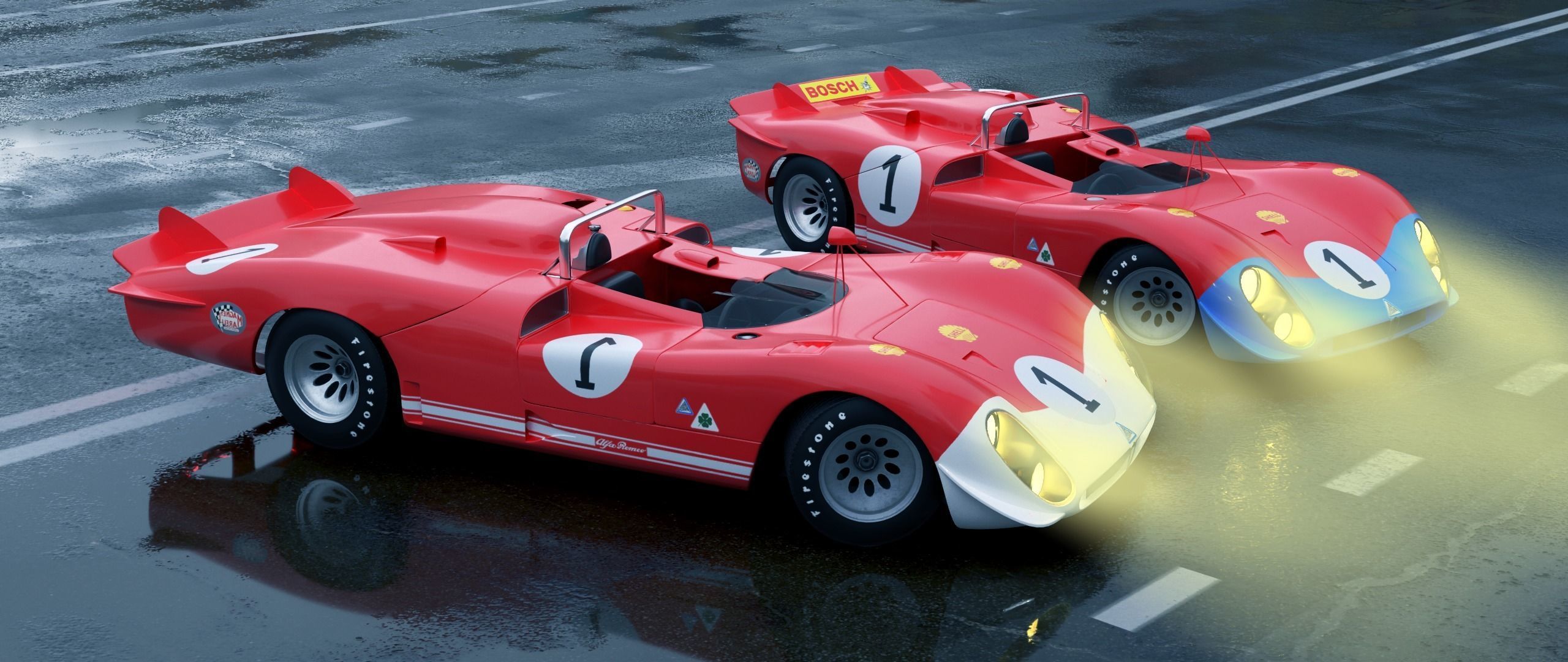 3D model Alfa Romeo T33 Short Tail Race Car Low poly Game-Ready Model VR / AR / low-poly | CGTrader