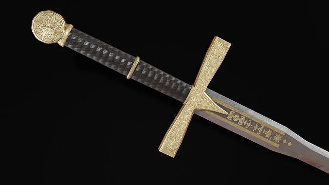 3D model Fancy Medieval Engraved Sword VR / AR / low-poly | CGTrader