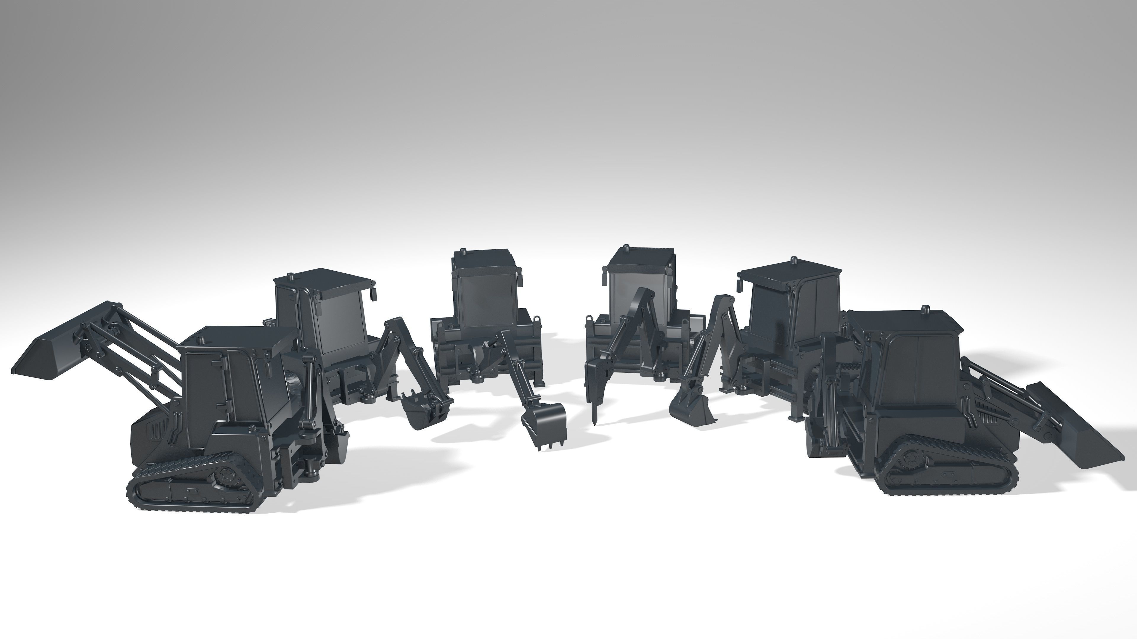 model of a crawler mini tractor JCB 3D model | CGTrader