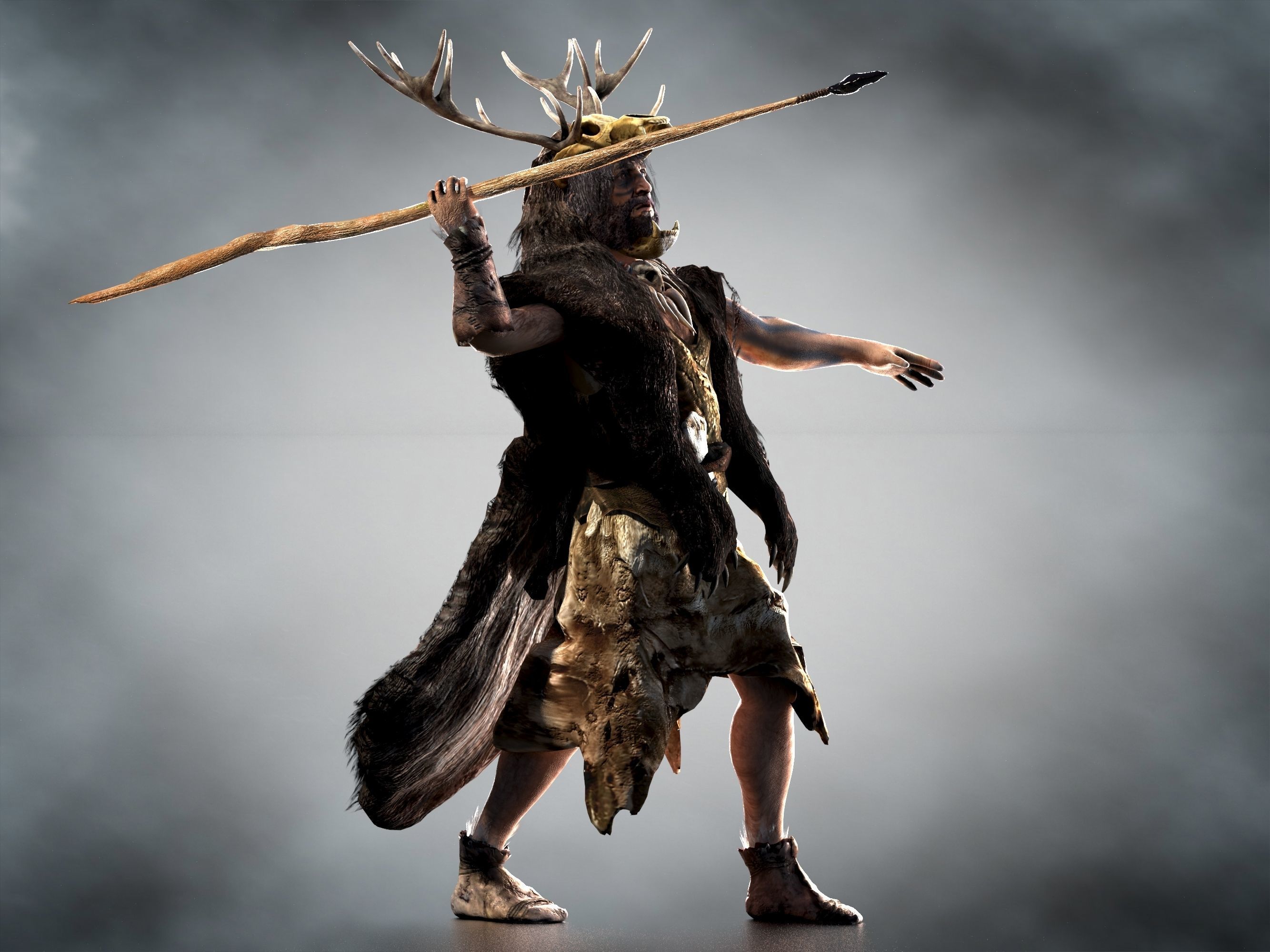 3D model Ancient Hunter VR / AR / low-poly rigged | CGTrader
