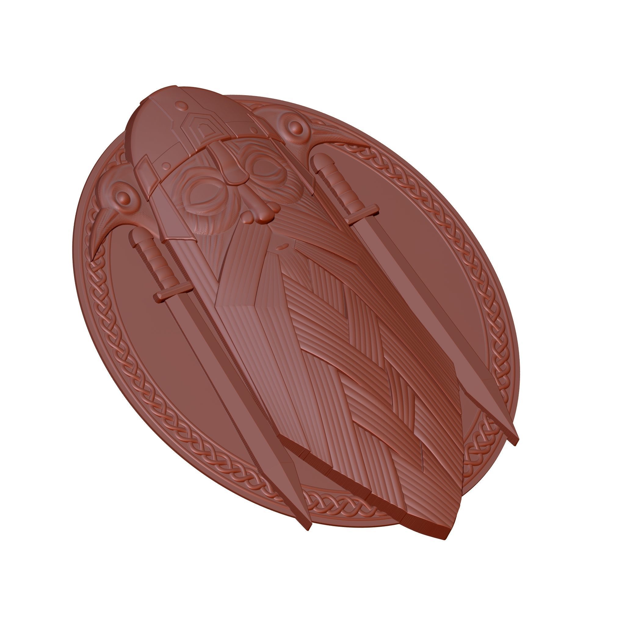 Norse god Odin with crows 3D model 3D printable | CGTrader