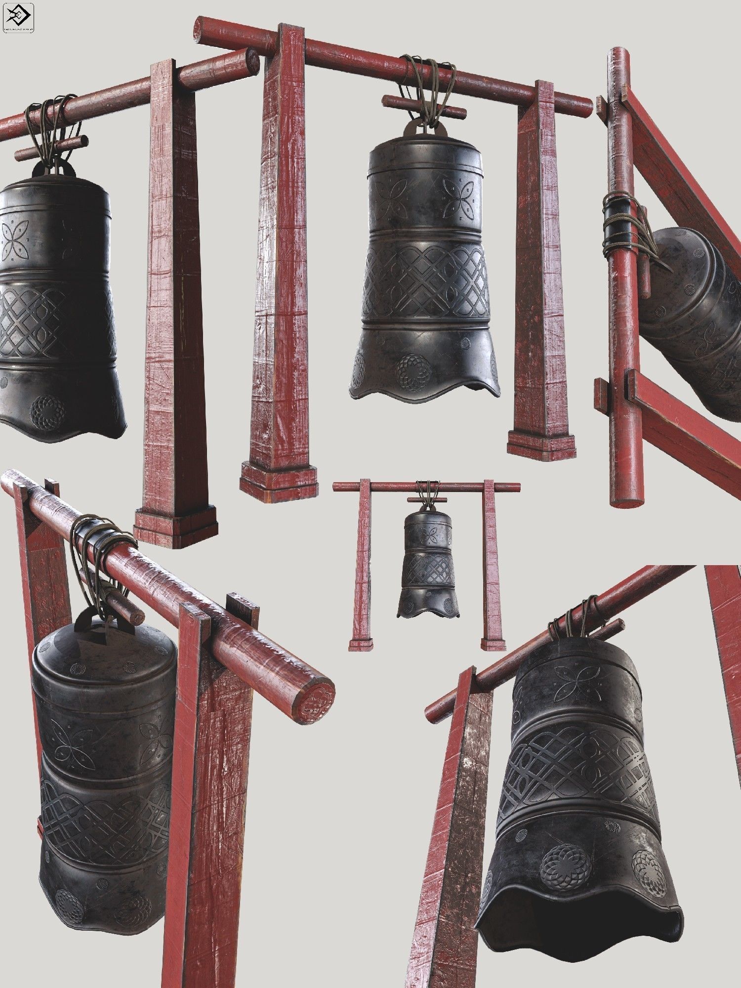 3D model Japanese bell VR / AR / low-poly | CGTrader