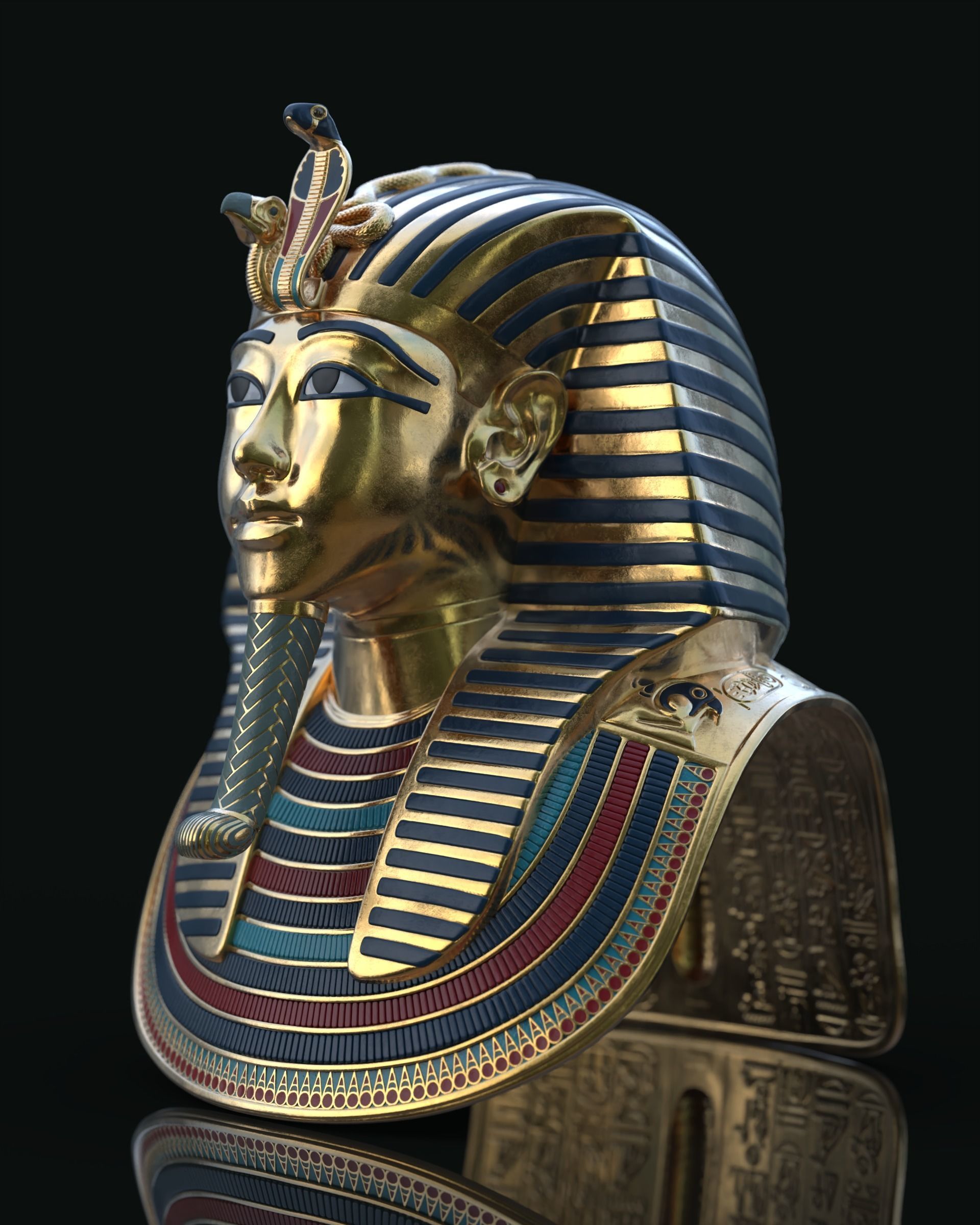 Tutankhamun Mask 3D model 3D printable | CGTrader