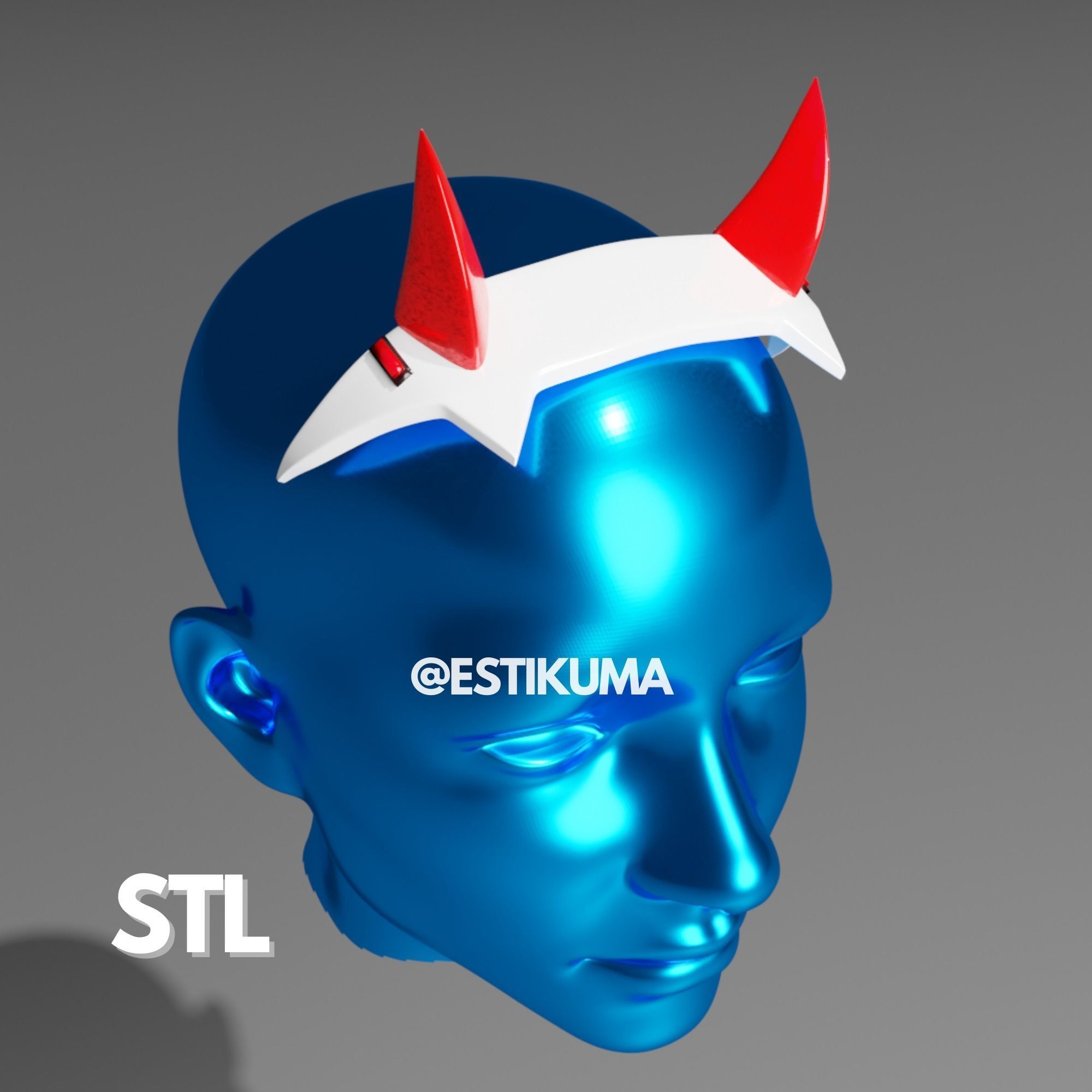 ZERO TWO Headpiece STL 3D Files Darling In The Franxx 3D model 3D ...
