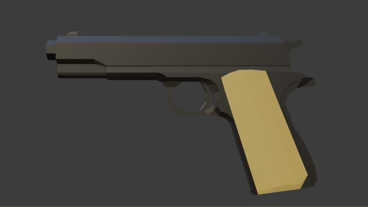 3D model Low Poly Colt-m1911 VR / AR / low-poly | CGTrader