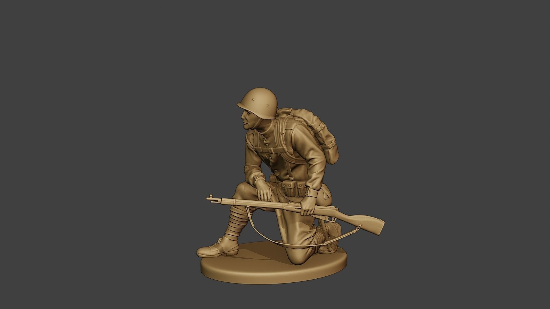 Russian soldier ww2 Crouch R1 3D model 3D printable | CGTrader