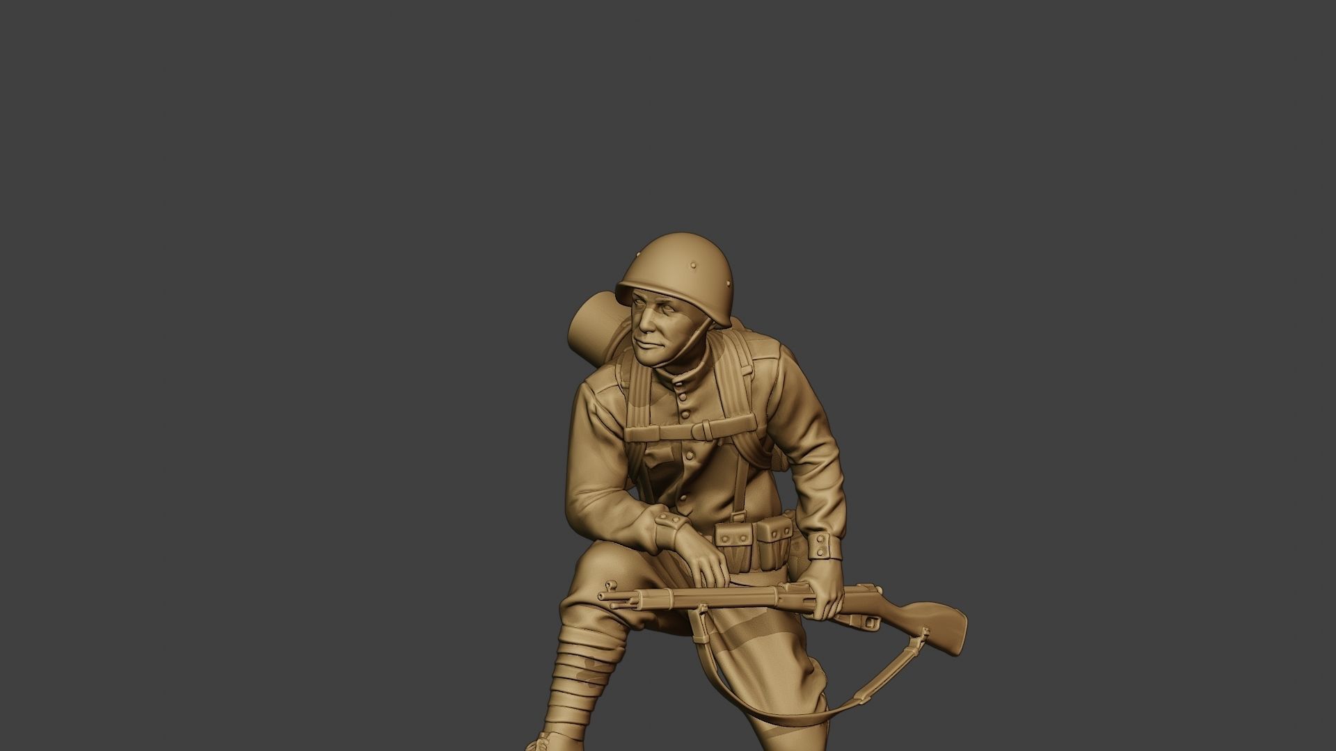 Russian soldier ww2 Crouch R1 3D model 3D printable | CGTrader