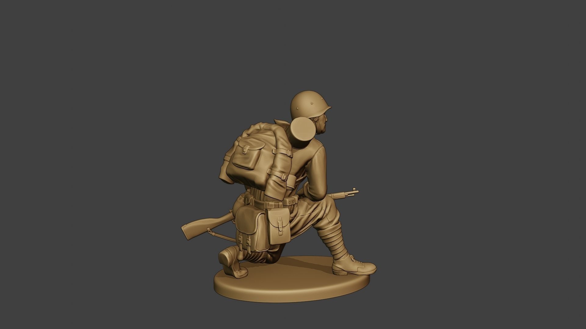 Russian soldier ww2 Crouch R1 3D model 3D printable | CGTrader
