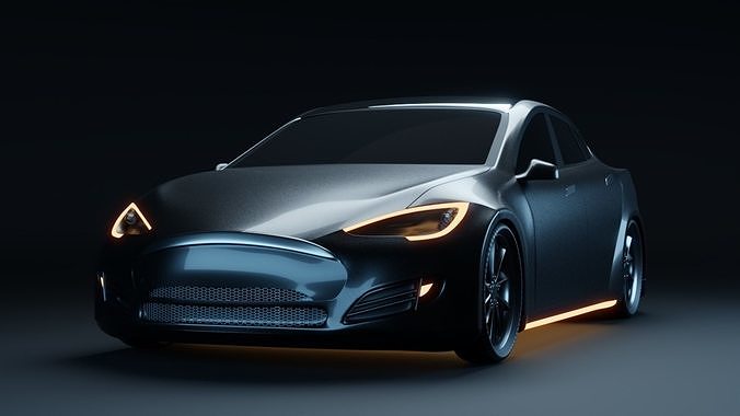 Tesla Car 3D Model 3D model rigged | CGTrader