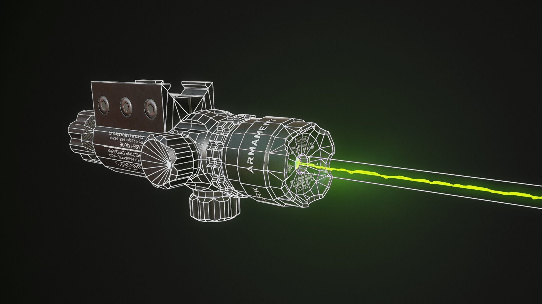3D model OZARK ARMAMENT Green Laser Sight System AAA PBR Game Ready VR ...
