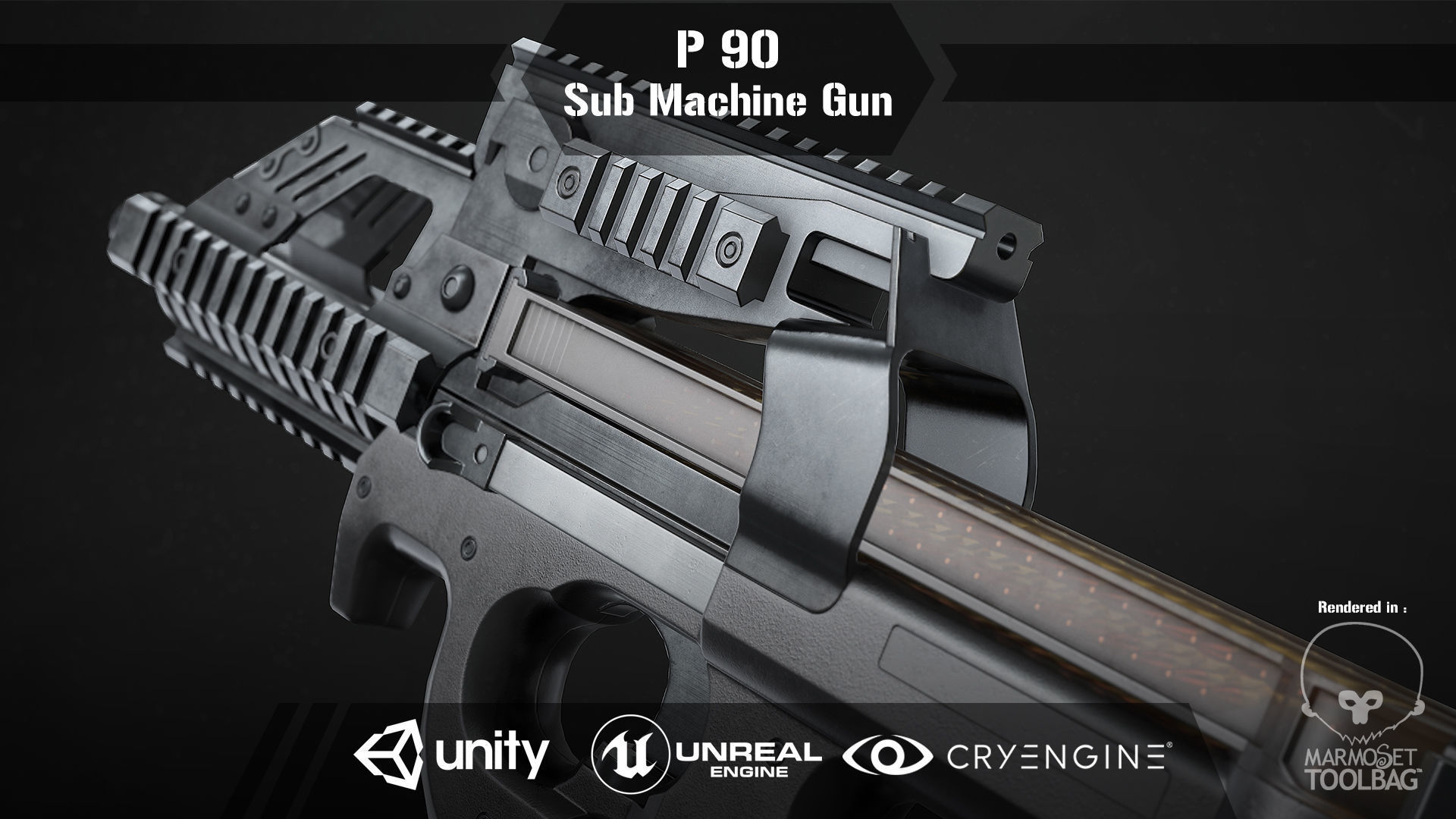 3D model P90 Sub Machine Gun VR / AR / low-poly | CGTrader