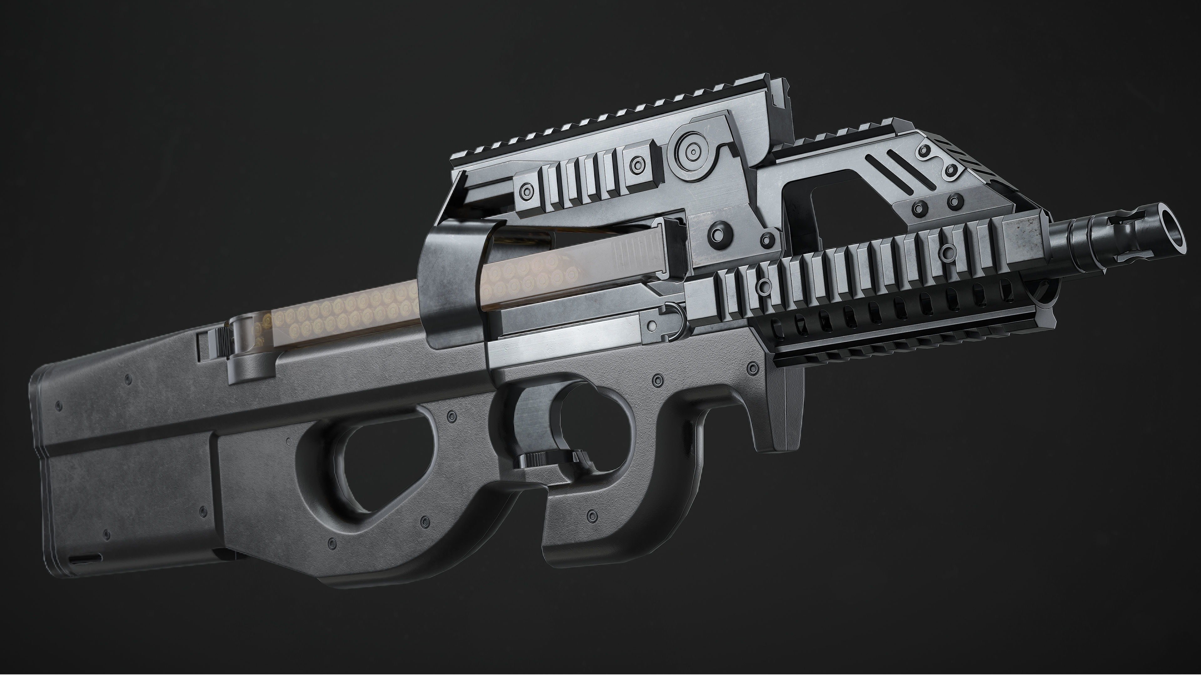 3D model P90 Sub Machine Gun VR / AR / low-poly | CGTrader
