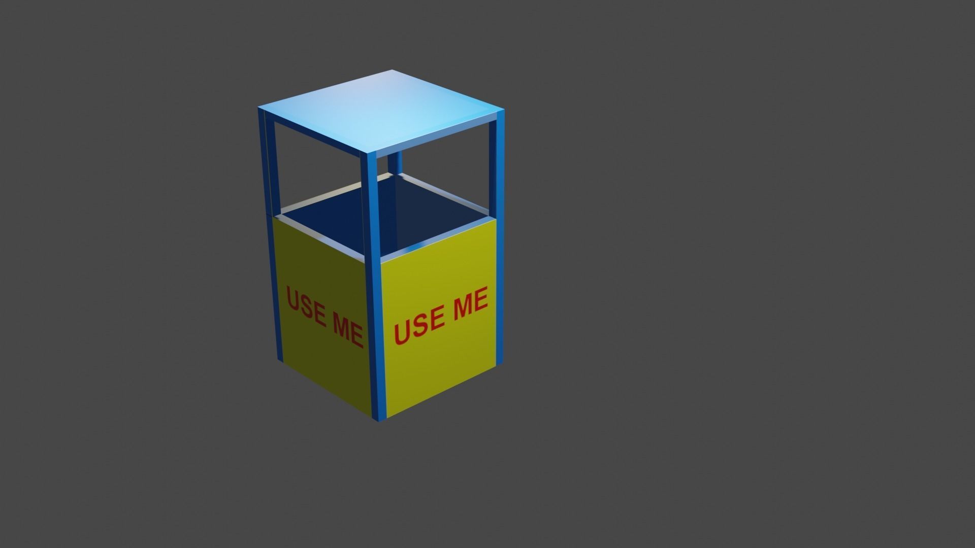 Trash Can Use Me Garbage Waste bin 3D model | CGTrader