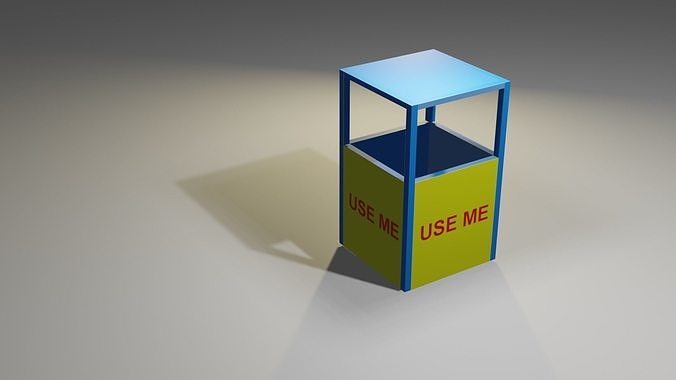 Trash Can Use Me Garbage Waste bin 3D model | CGTrader