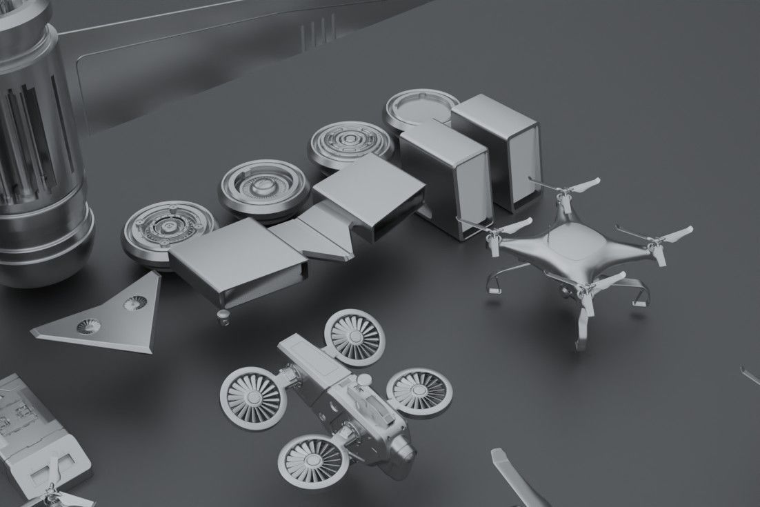 KITbash drones 3D model | CGTrader