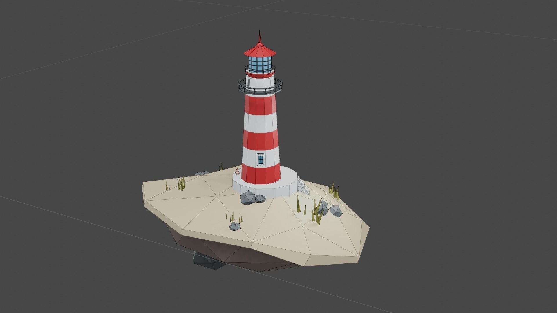 Lighthouse on The Island free VR / AR / low-poly 3D model | CGTrader