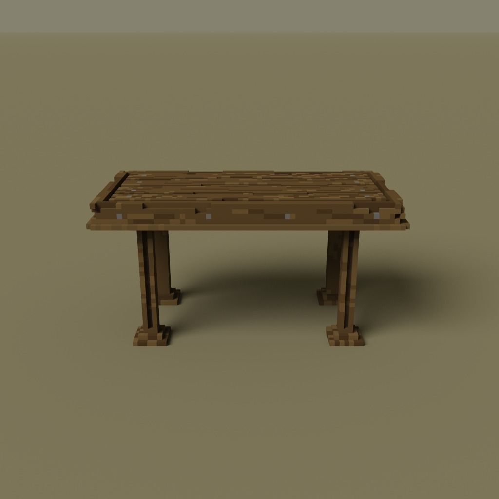 3D model Voxel Medieval Table VR / AR / low-poly | CGTrader