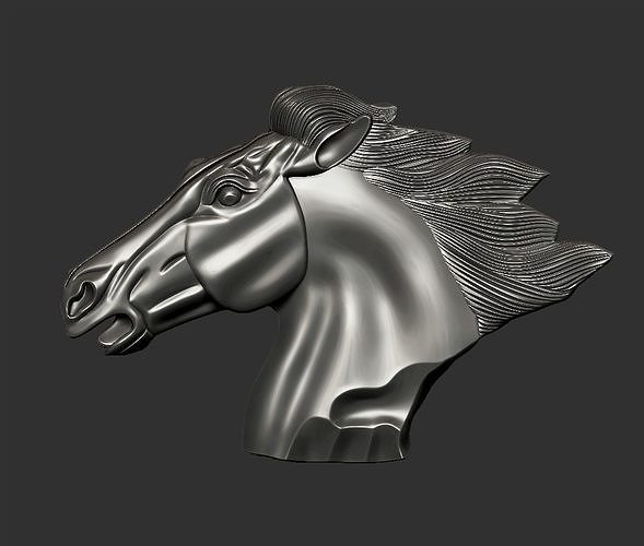 Bas-relief of horse head 3D model 3D printable | CGTrader
