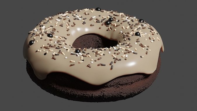 Donut chocolate with sprinkles free 3D model | CGTrader