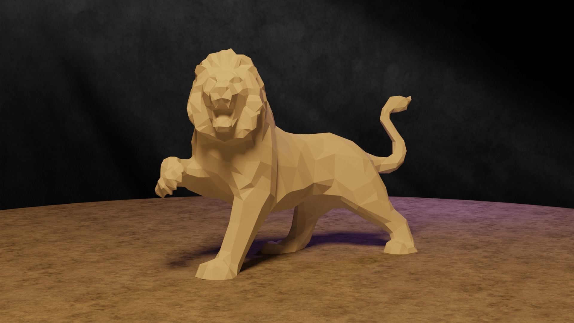 Polygonal Lion 3D model 3D printable | CGTrader