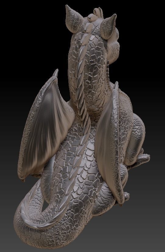 Grey Winged Dragon Garden Figure 3D model 3D printable | CGTrader
