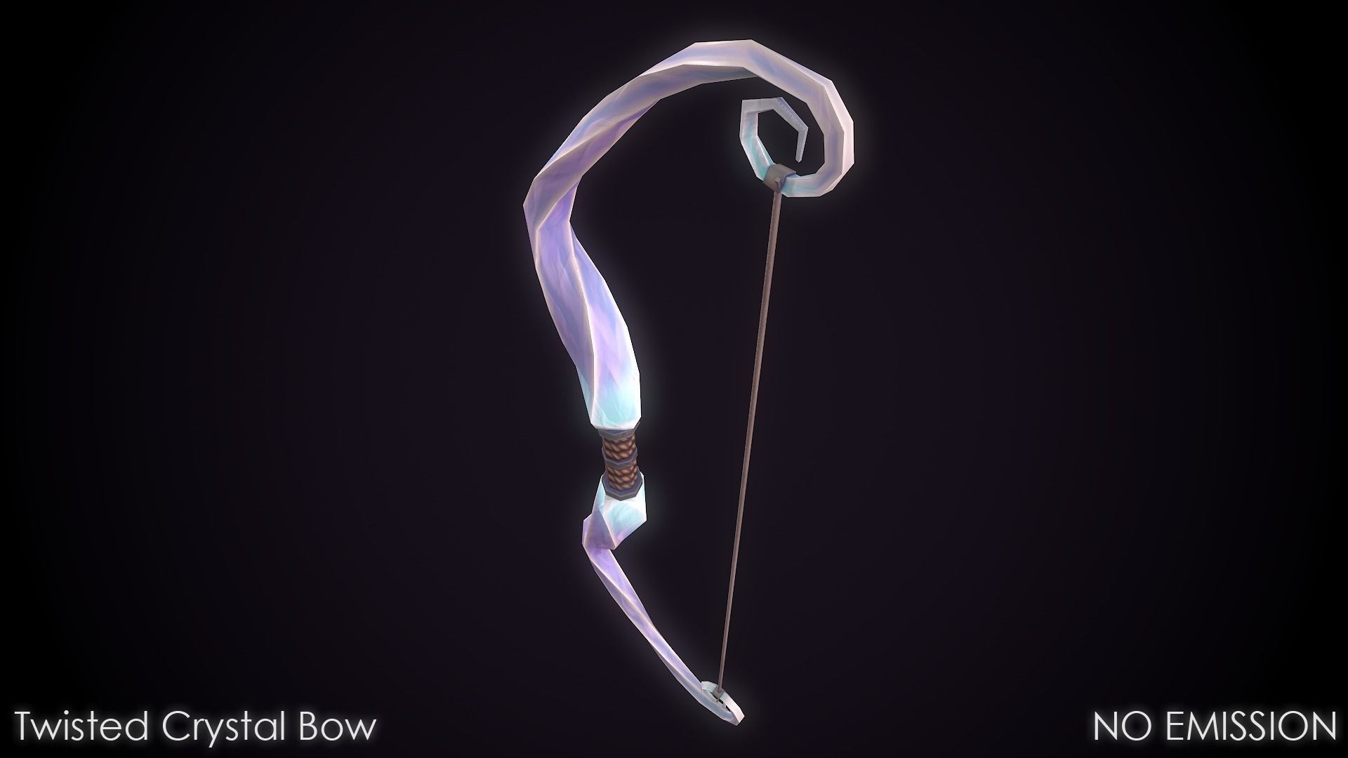 3D model Fantasy Twisted Crystal Bow and Arrow Game-Ready VR / AR / low ...