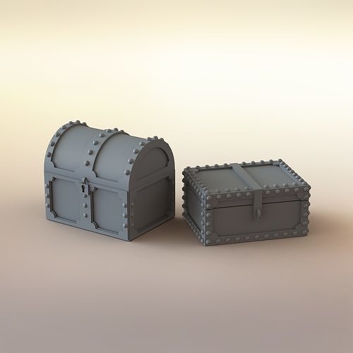 Medieval Chest and Trunk free 3D model 3D printable | CGTrader