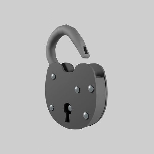 3D model Metal Padlock with Keyhole VR / AR / low-poly | CGTrader