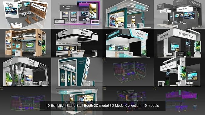 10 Exhibition Stand Stall Booth 3D model 3D Model Collection | CGTrader