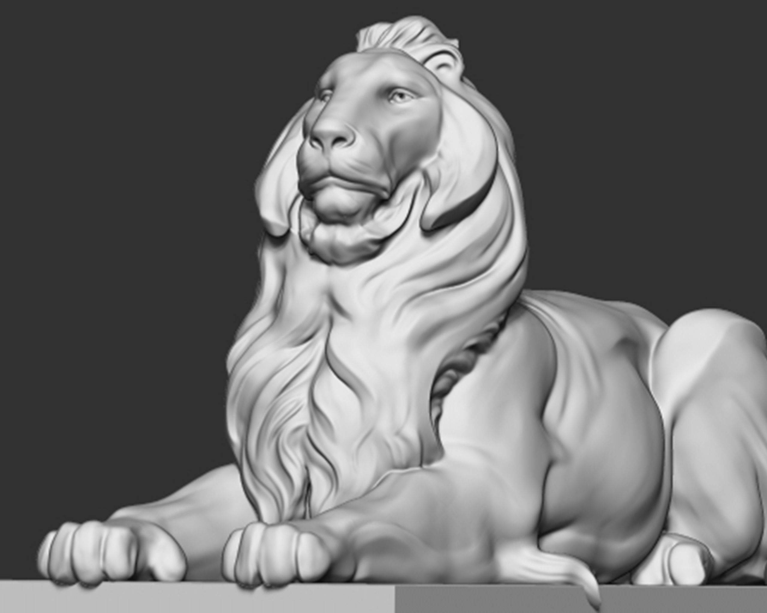 Lion Sculpture 3D model 3D printable | CGTrader