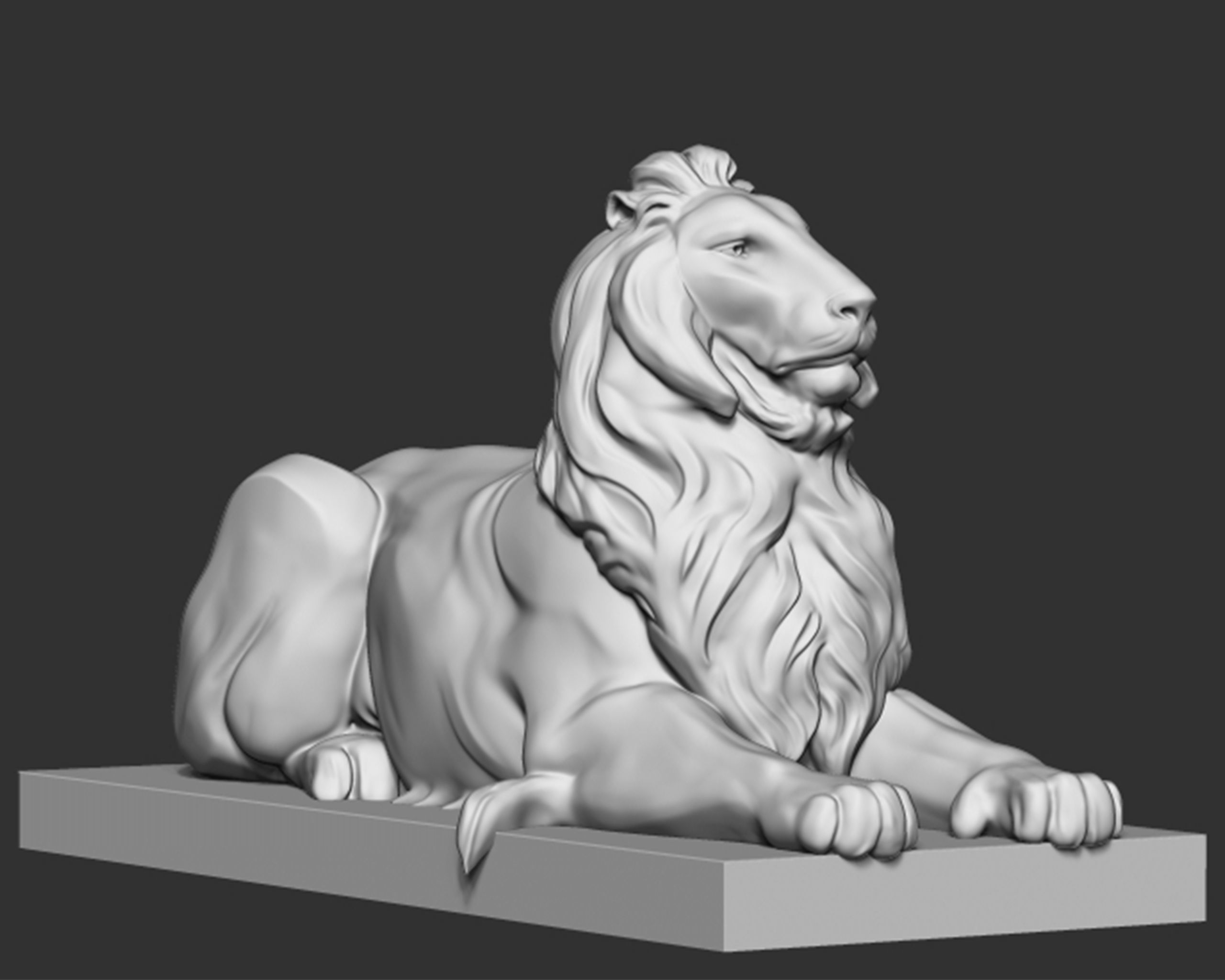 Lion Sculpture 3D model 3D printable | CGTrader