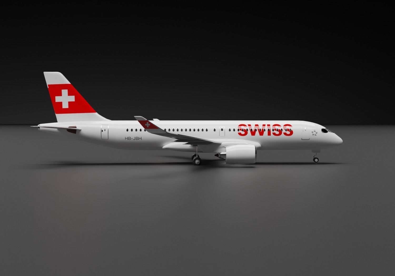 Airbus A220-300 Swiss Livery 3D model | CGTrader