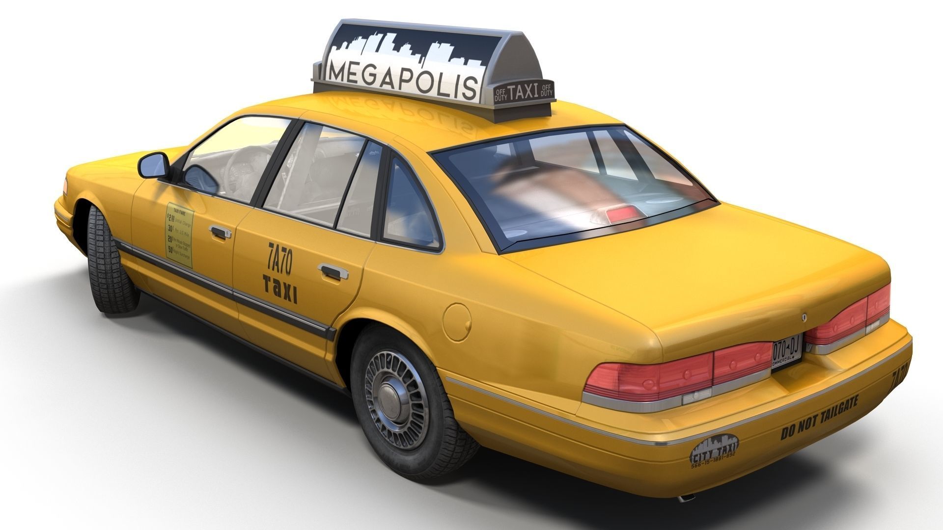 3D model American 90s taxi sedan VR / AR / low-poly | CGTrader