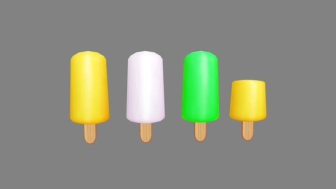 3D model Cartoon popsicle - Ice cream VR / AR / low-poly | CGTrader