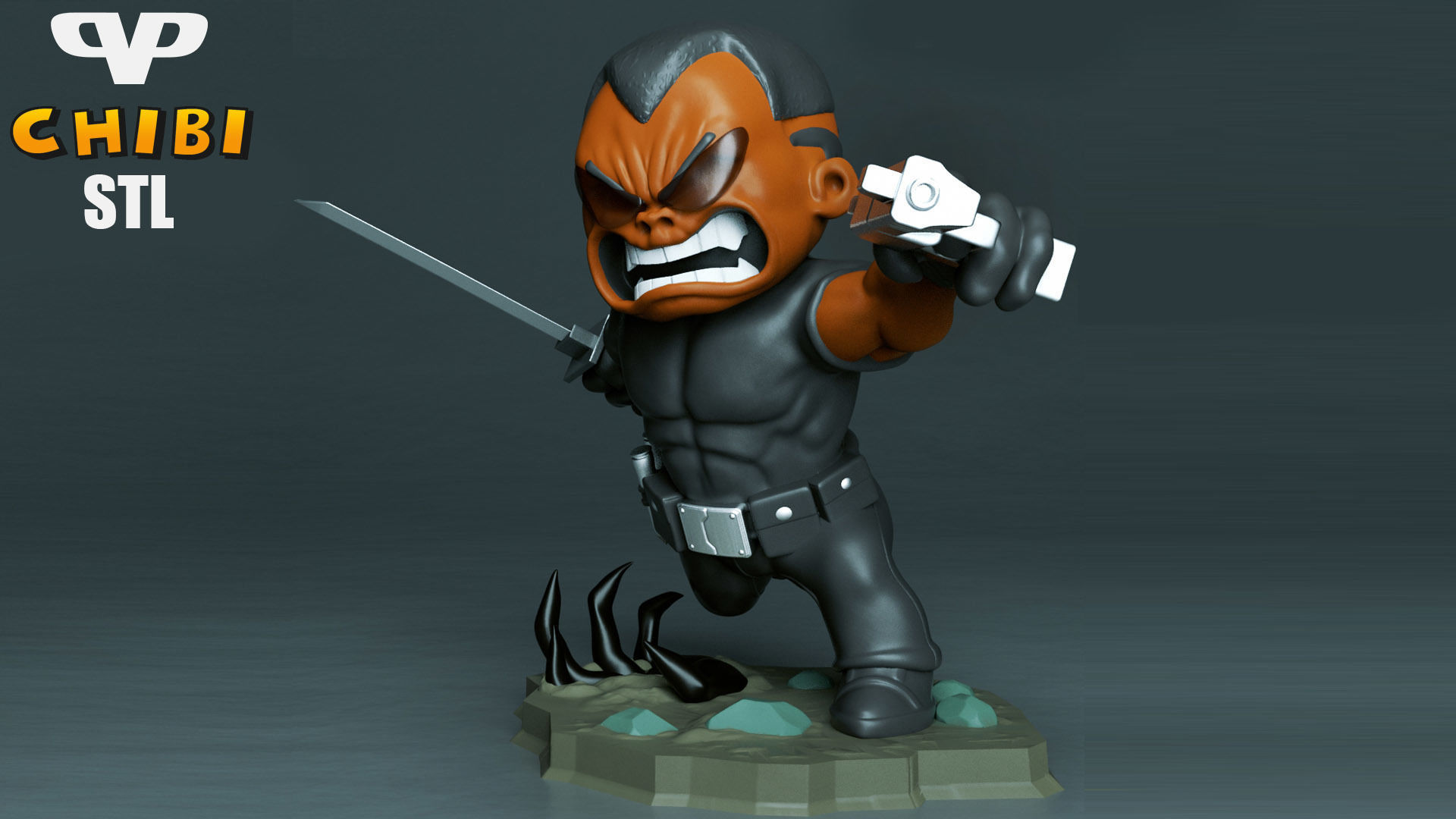 Blade Chibi for 3D Printing STL 3D model 3D printable | CGTrader