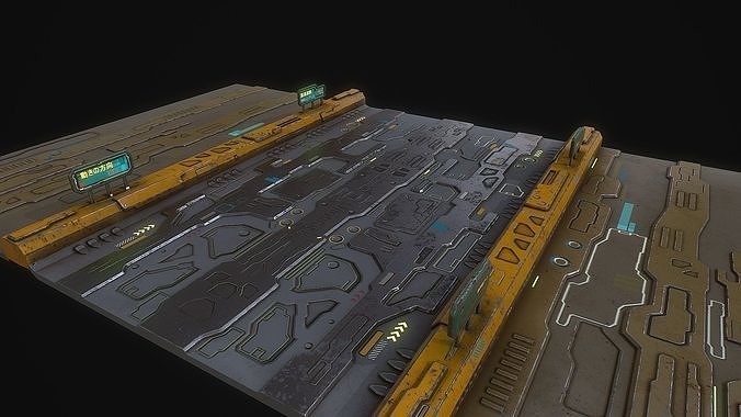 3D model Cyberpunk road patch with sidewalk VR / AR / low-poly | CGTrader