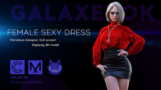 Female Sexy Dress 3d Model Cgtrader