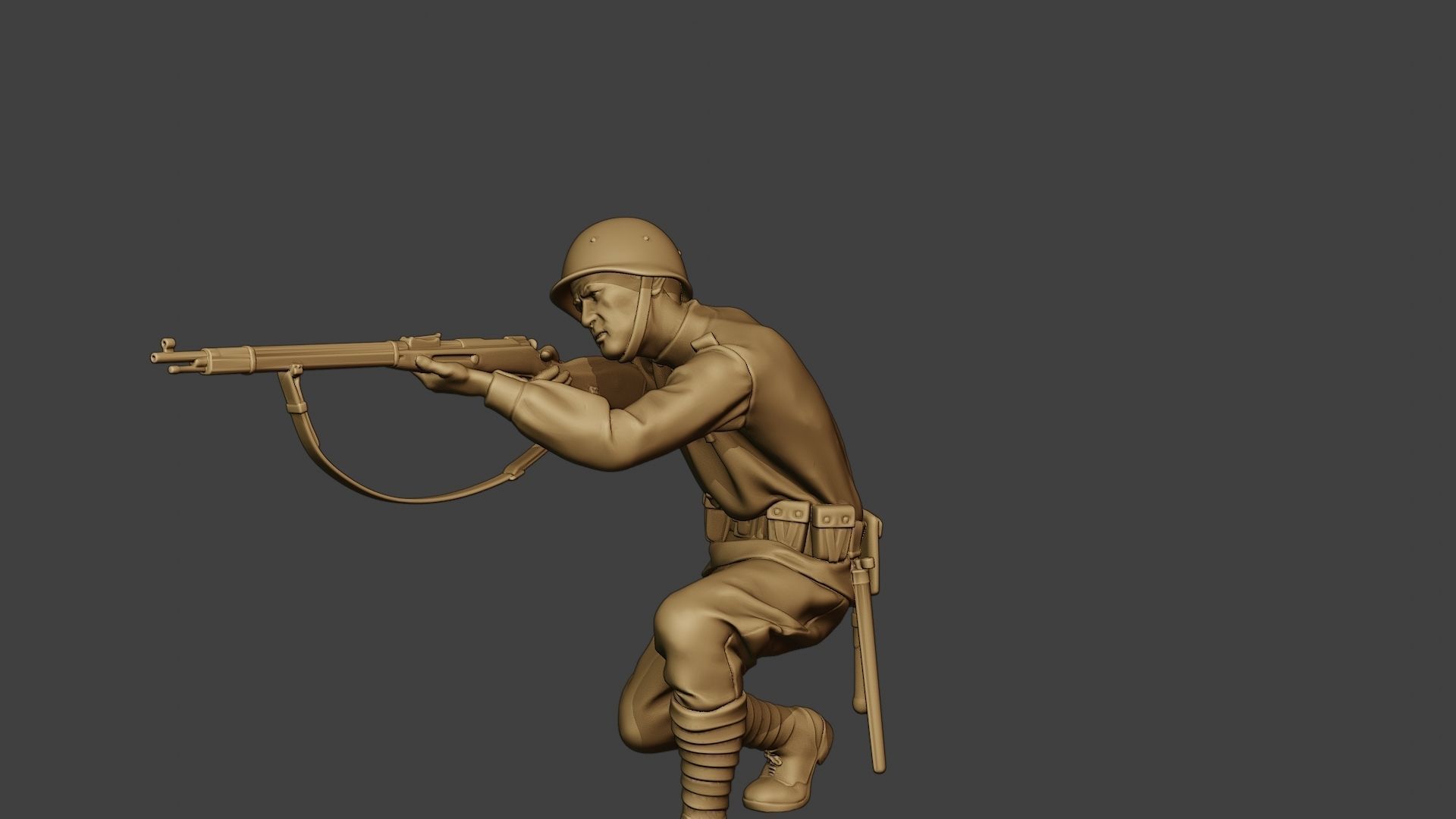 Russian soldier ww2 Shoot Crouch R1 3D model 3D printable | CGTrader