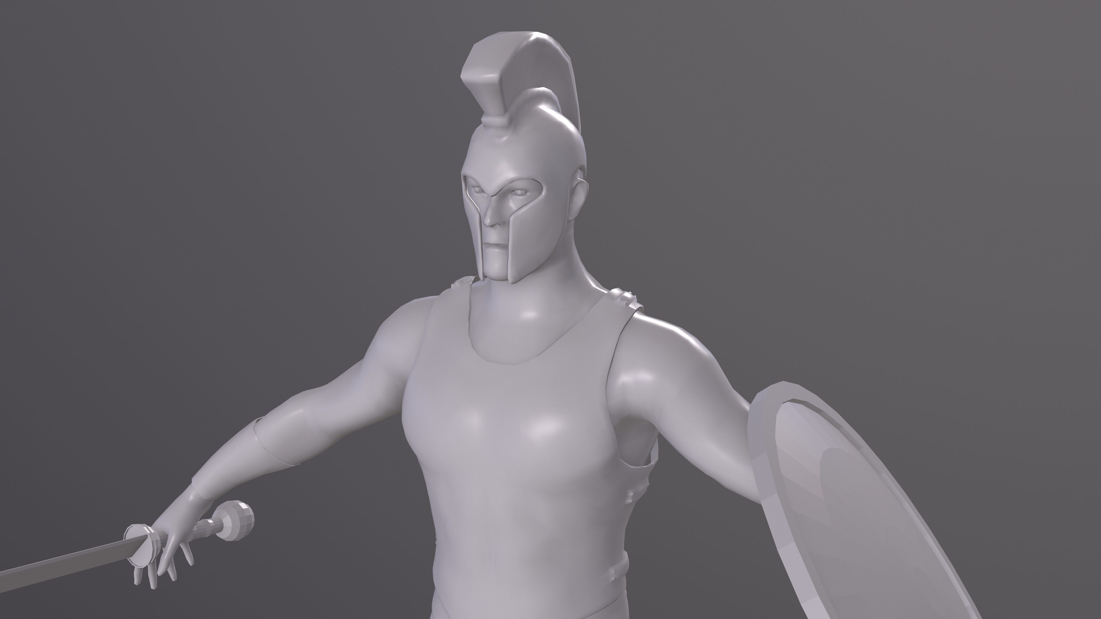 Spartan warrior gameready character free VR / AR / low-poly 3D model ...