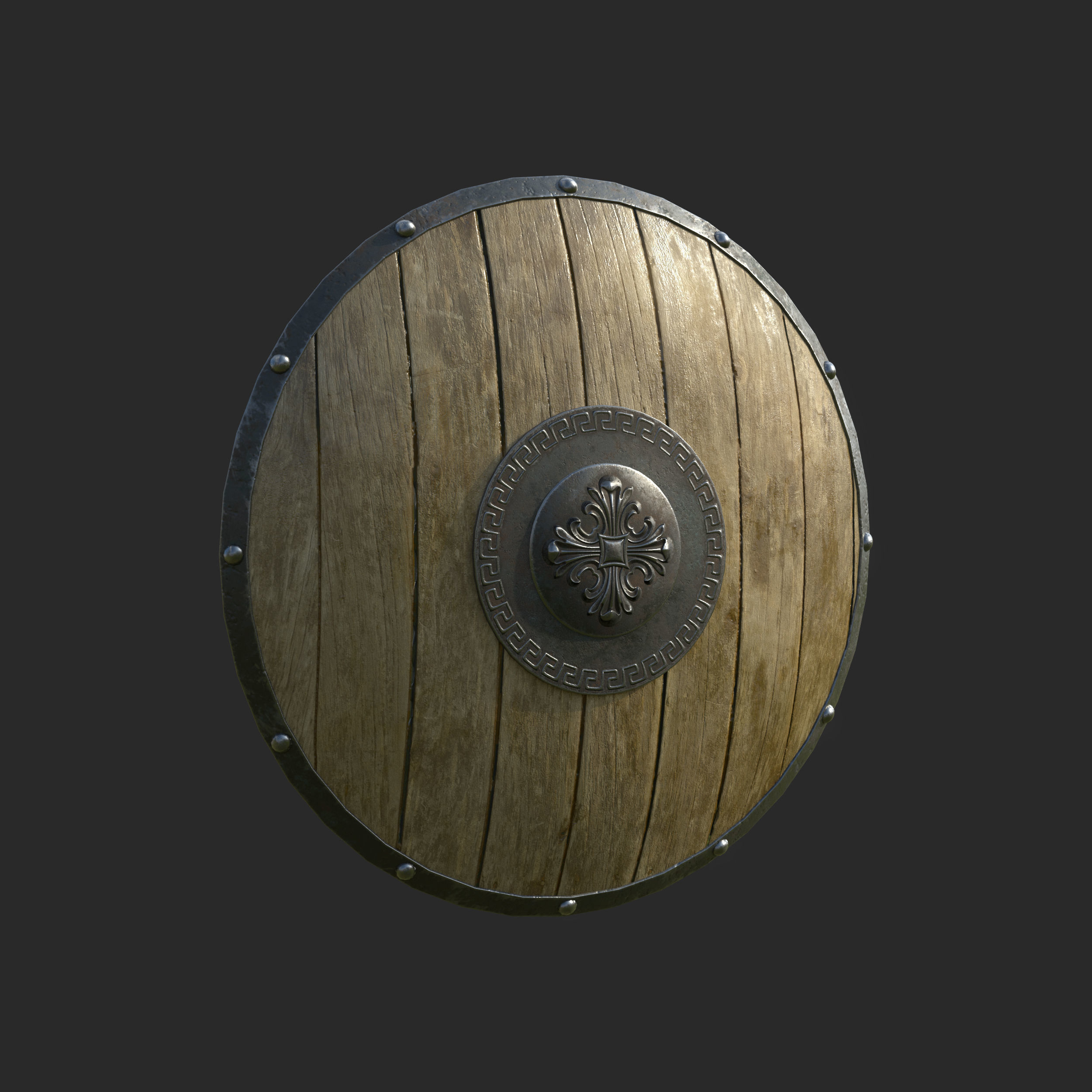 3D model Shiled wooden shield VR / AR / low-poly | CGTrader