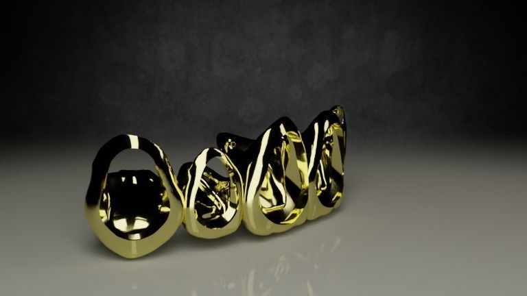Grillz - gold teeth 3D model | CGTrader