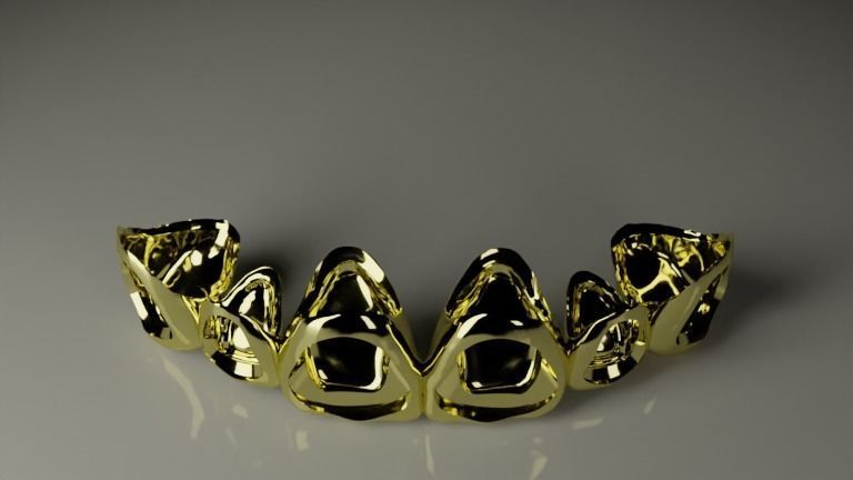 Grillz - gold teeth 3D model | CGTrader