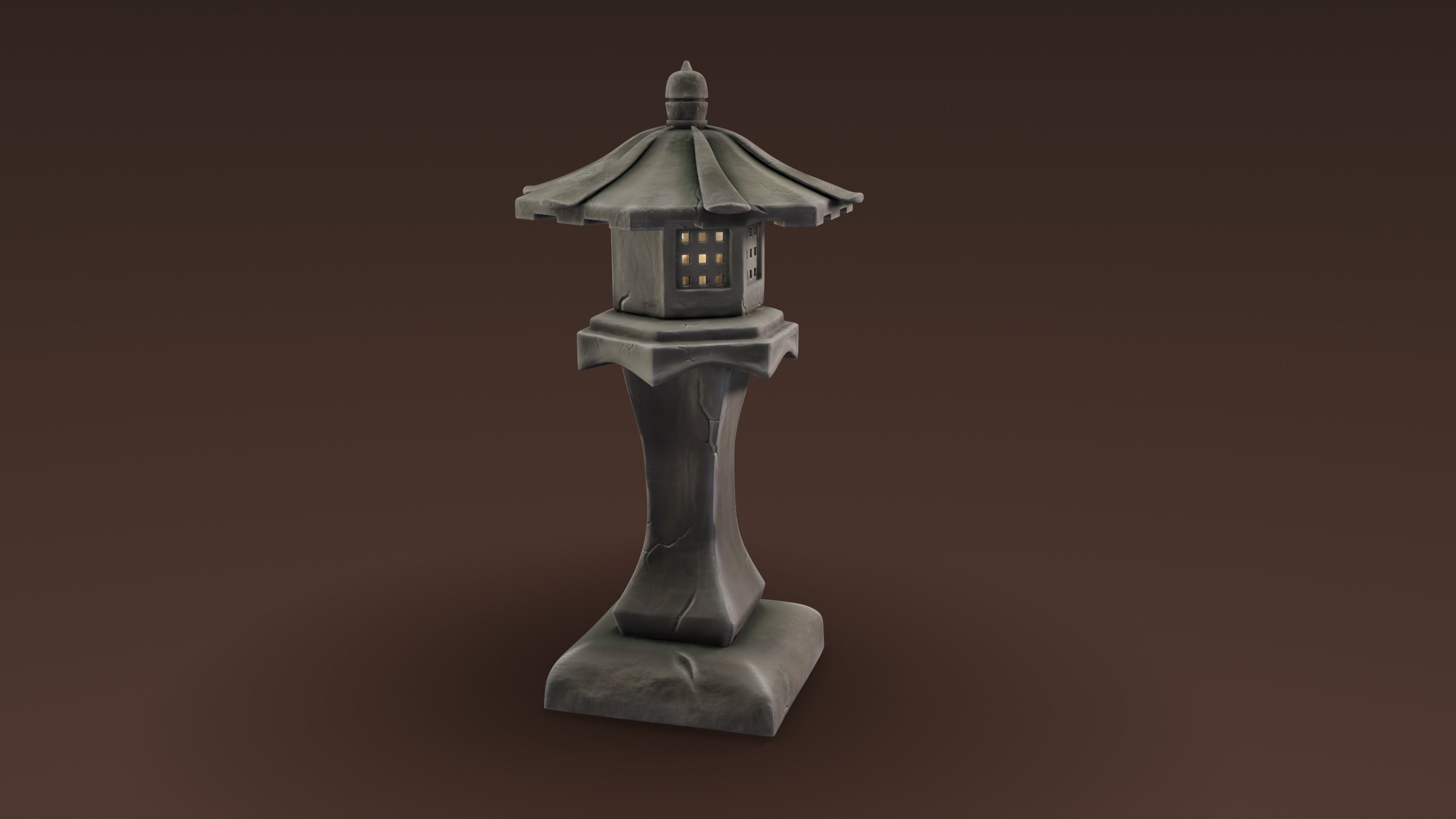 Toro - Stone Lantern - Hand Painted 3D model | CGTrader