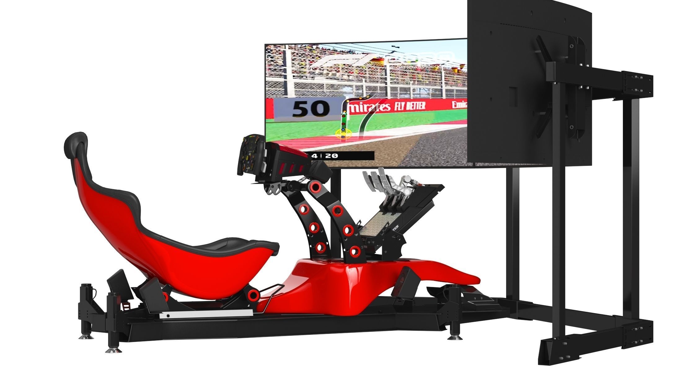 RSeat Formula V2 Racing Simulator Cockpit Triple Display 3D model ...