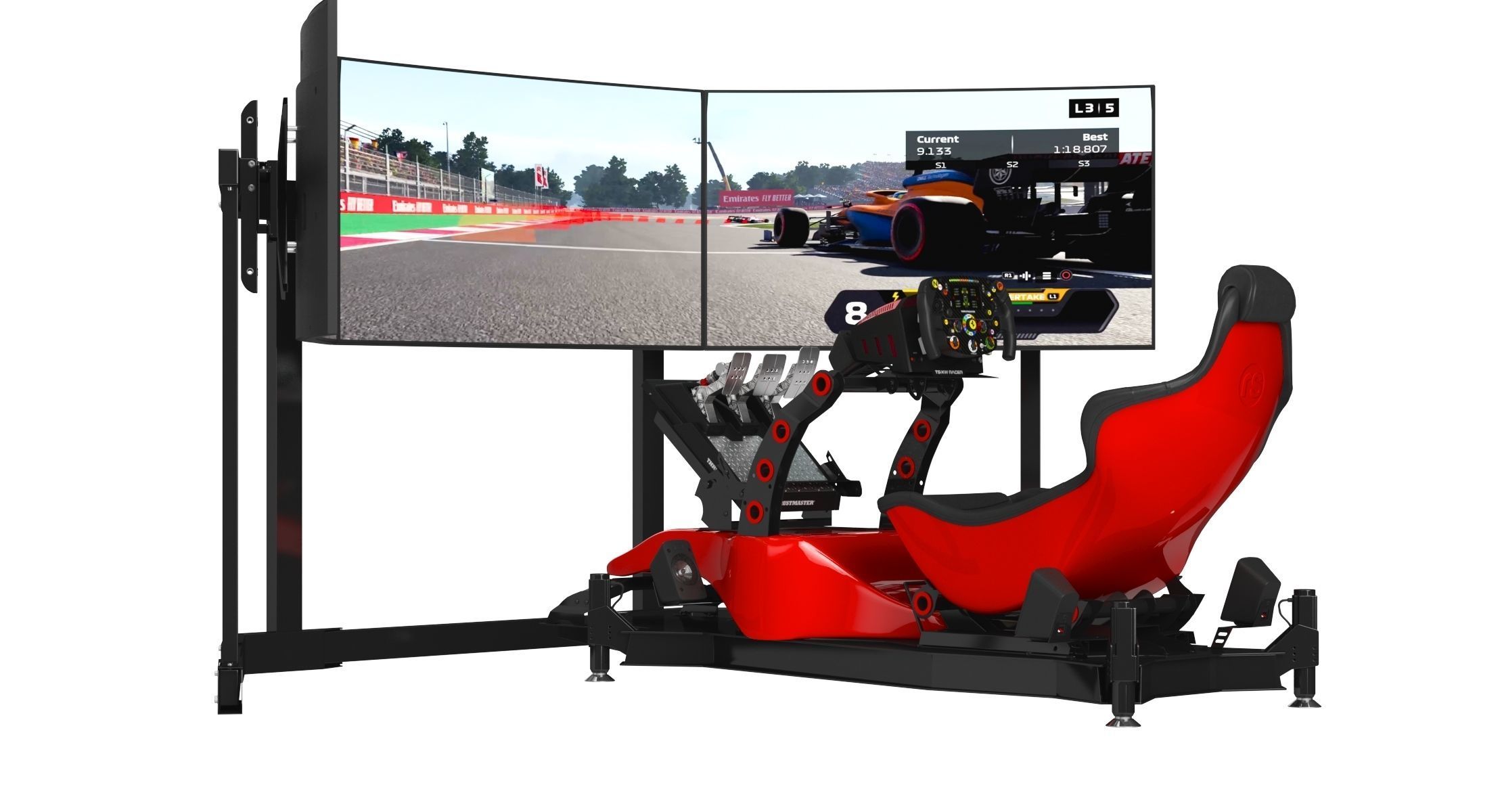 RSeat Formula V2 Racing Simulator Cockpit Triple Display 3D model ...