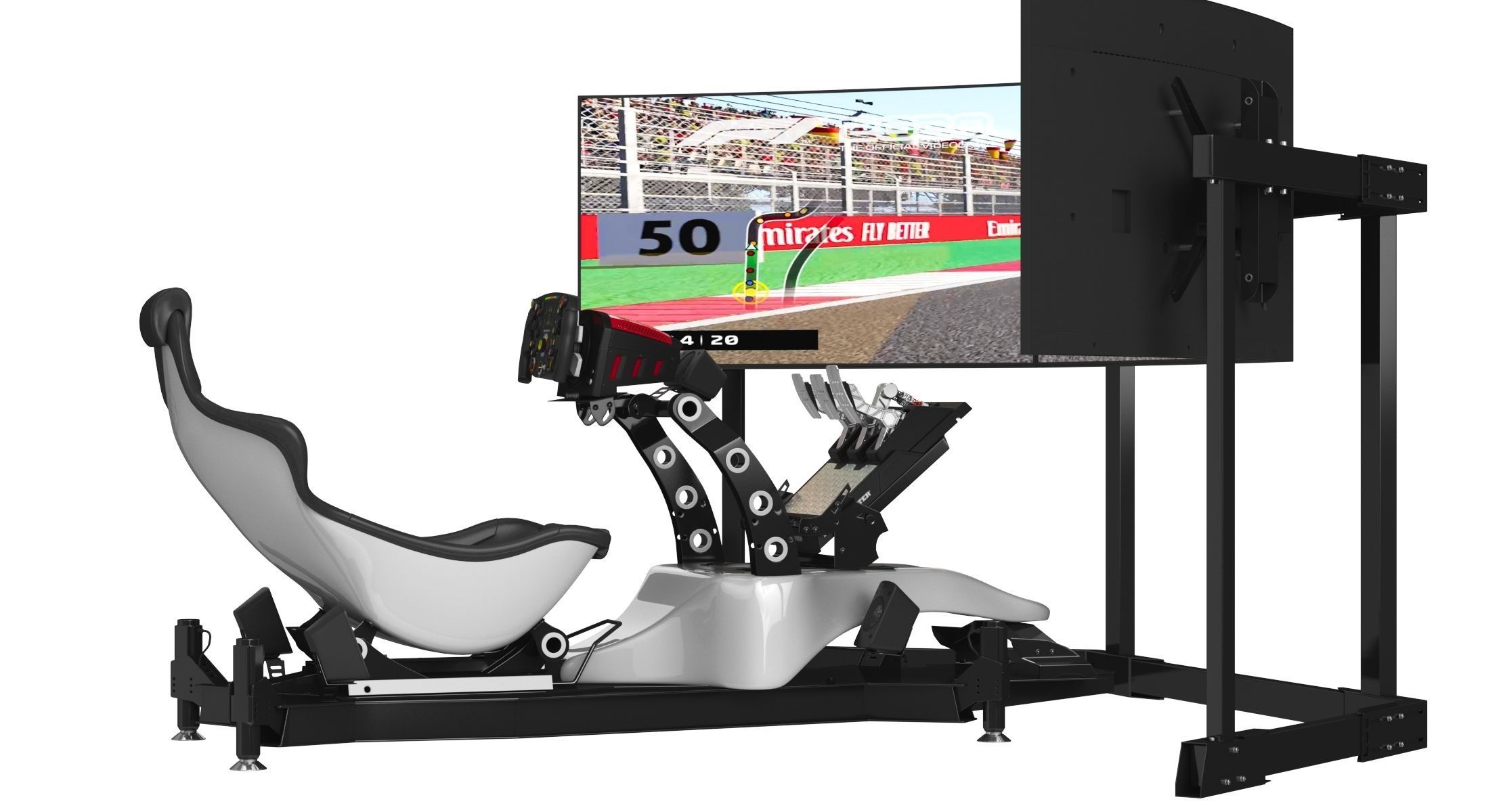 Formula 1 Racing Game Simulator Seat Triple Display 3D model | CGTrader