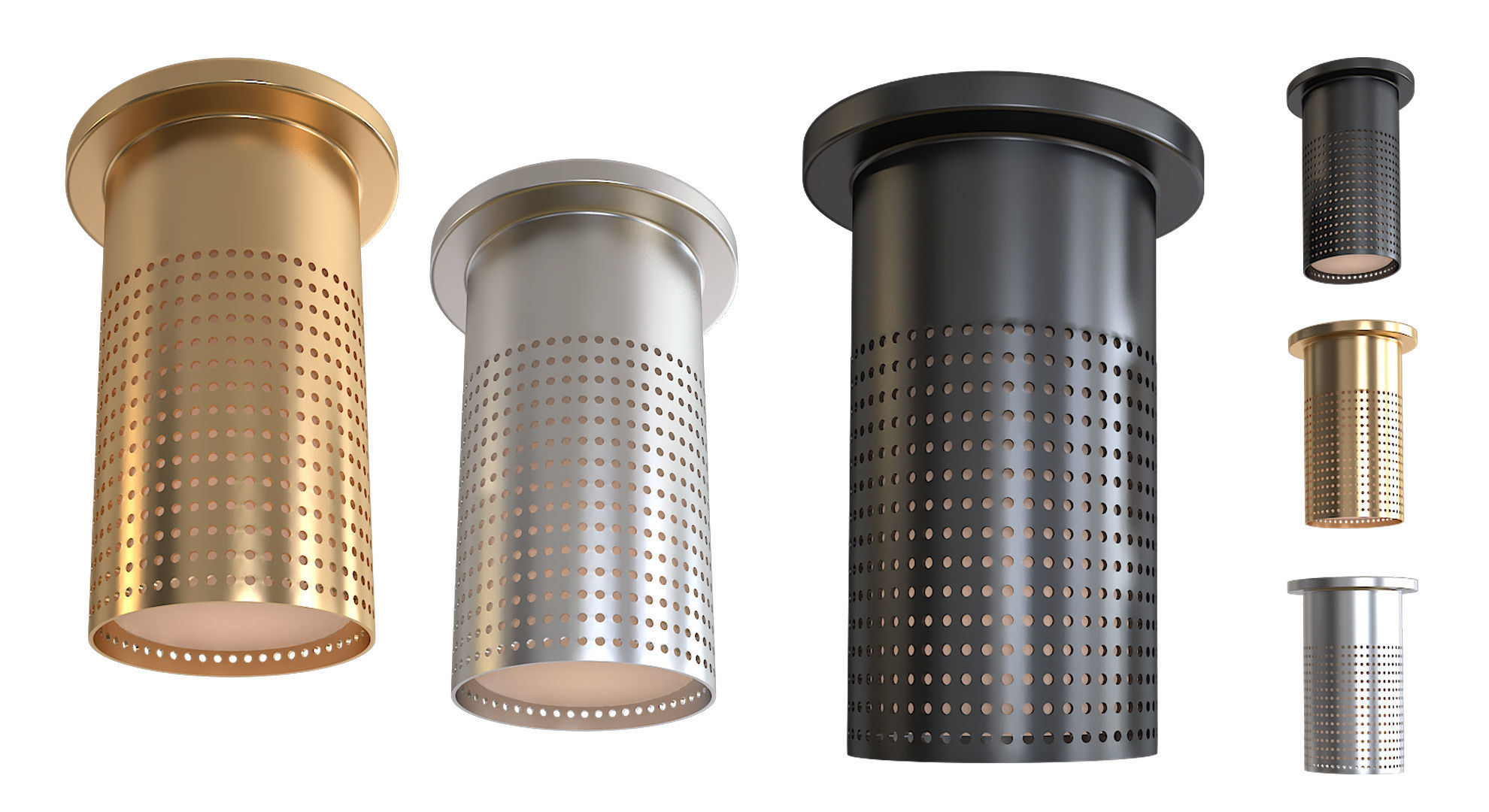 Precision Short Monopoint Flush Mount 3D model | CGTrader